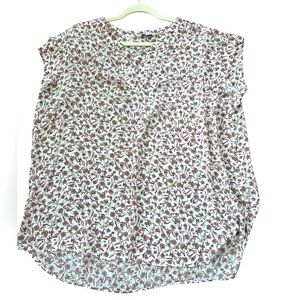 Reitmans | Tops | Reitmans Essentials Cream Floral Crepeblouse With Cap ...